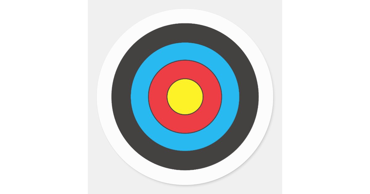 Archery Target Classic Round Sticker | Zazzle