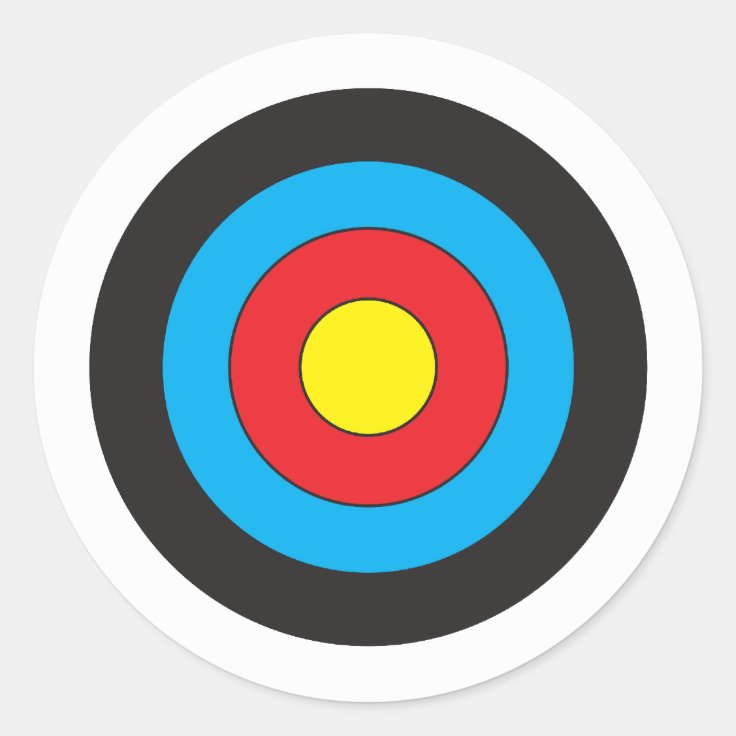 Archery Target Classic Round Sticker | Zazzle