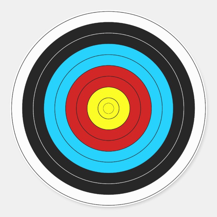 Archery Target Classic Round Sticker | Zazzle.com