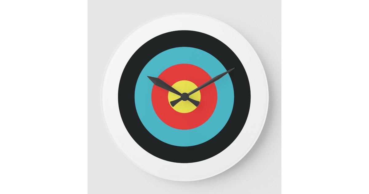 Archery Target Large Clock | Zazzle