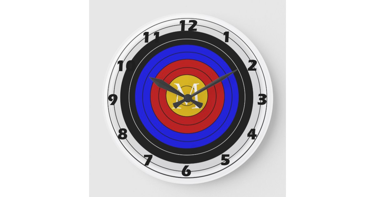 Archery Target Large Clock | Zazzle