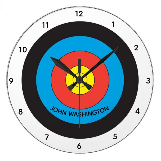 Archery Target Personalized Wall Clock | Zazzle.com