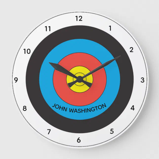 Archery Target Personalized Wall Clock | Zazzle