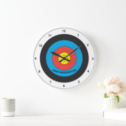 Archery Target Personalized Wall Clock | Zazzle