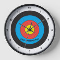Archery Target Personalized Wall Clock | Zazzle