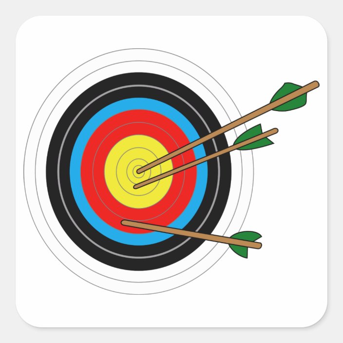 Archery Target Square Sticker | Zazzle.com