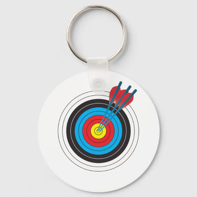 Archery Target with Arrows Keychain | Zazzle