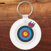 Archery Target with Arrows Keychain | Zazzle