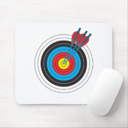 Archery Target with Arrows Mouse Pad | Zazzle