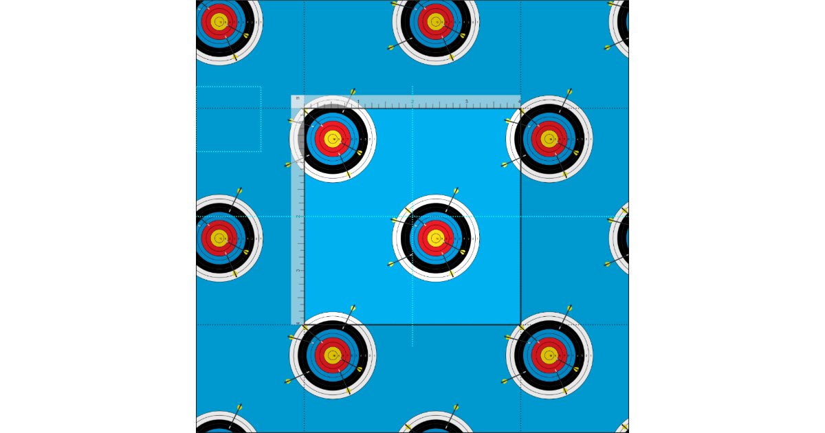 Archery Targets and Arrows Pattern on Blue Fabric | Zazzle