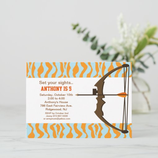 Archery With Colorful Camo Birthday Invitation | Zazzle