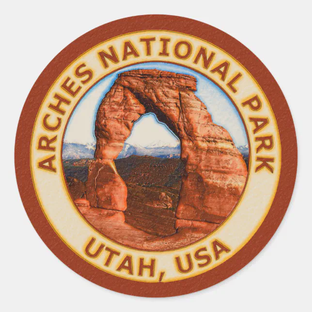Arches National Park Classic Round Sticker | Zazzle