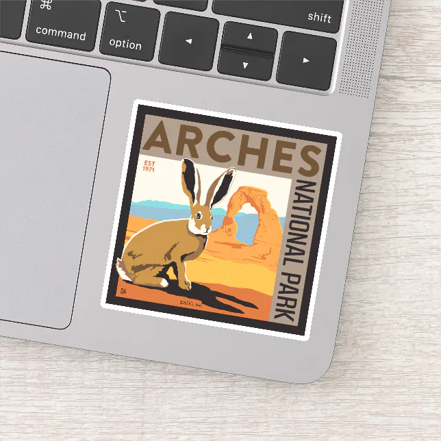 Arches National Park, Utah | Jackrabbit Sticker | Zazzle