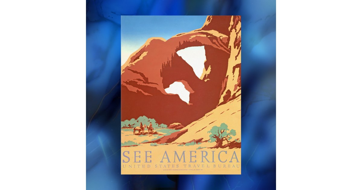 Arches Nat'l Park Vintage Poster, See America, Postcard | Zazzle