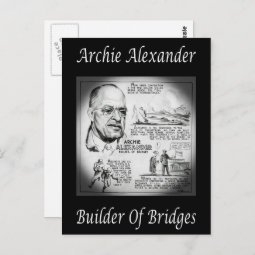Archie Alexander ~ Mathematician/Engineer ~Builder Postcard | Zazzle