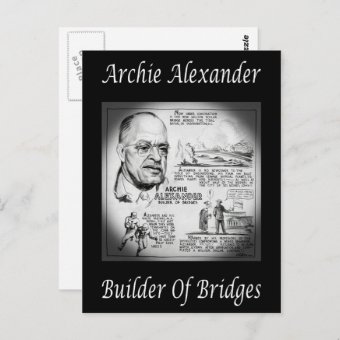 Archie Alexander ~ Mathematician/Engineer ~Builder Postcard | Zazzle