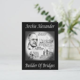 Archie Alexander ~ Mathematician/Engineer ~Builder Postcard | Zazzle