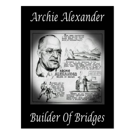 Archie Alexander ~ Mathematician/Engineer ~Builder Postcard | Zazzle.com