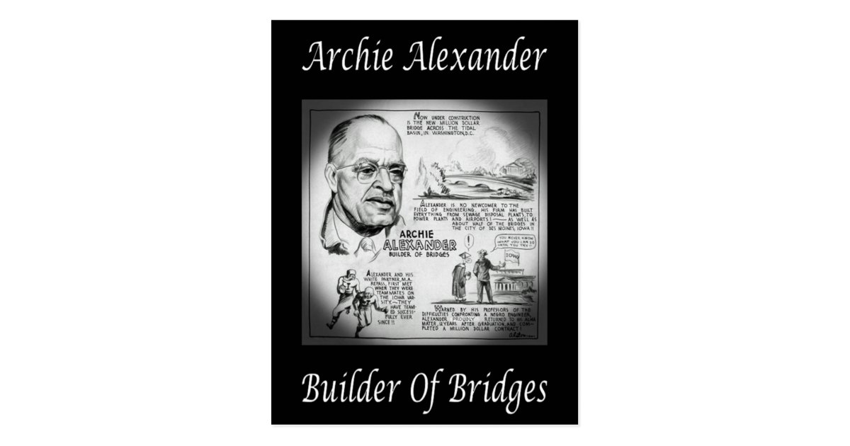 Archie Alexander ~ Mathematician/Engineer ~Builder Postcard | Zazzle.com