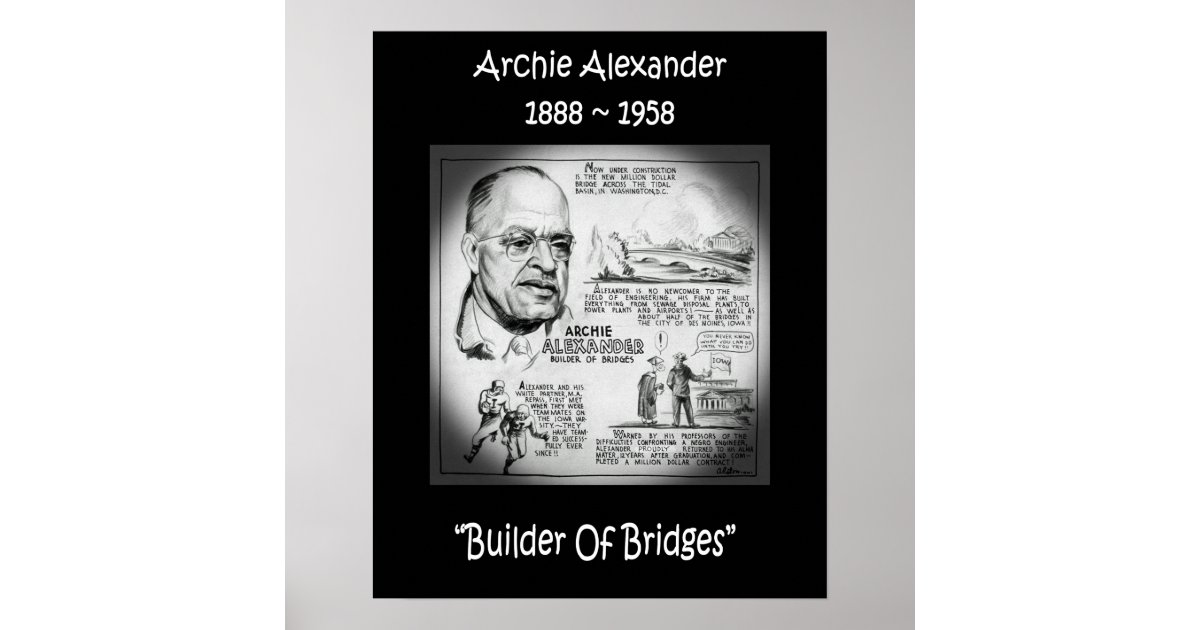 Archie Alexander ~ Mathematician/Engineer~Builder Poster | Zazzle