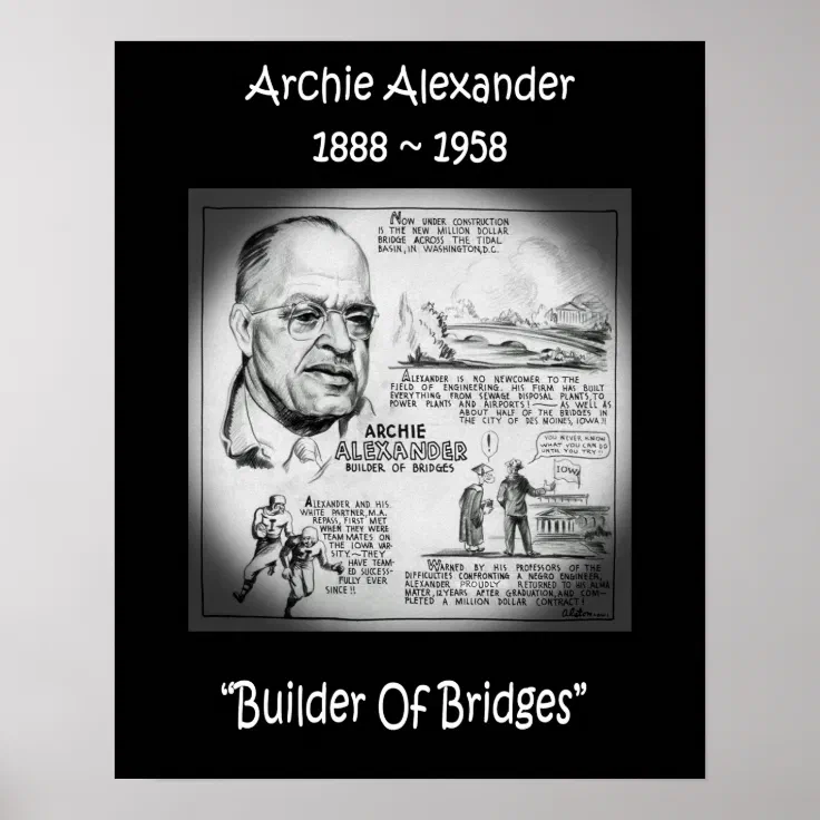 Archie Alexander ~ Mathematician/Engineer~Builder Poster | Zazzle