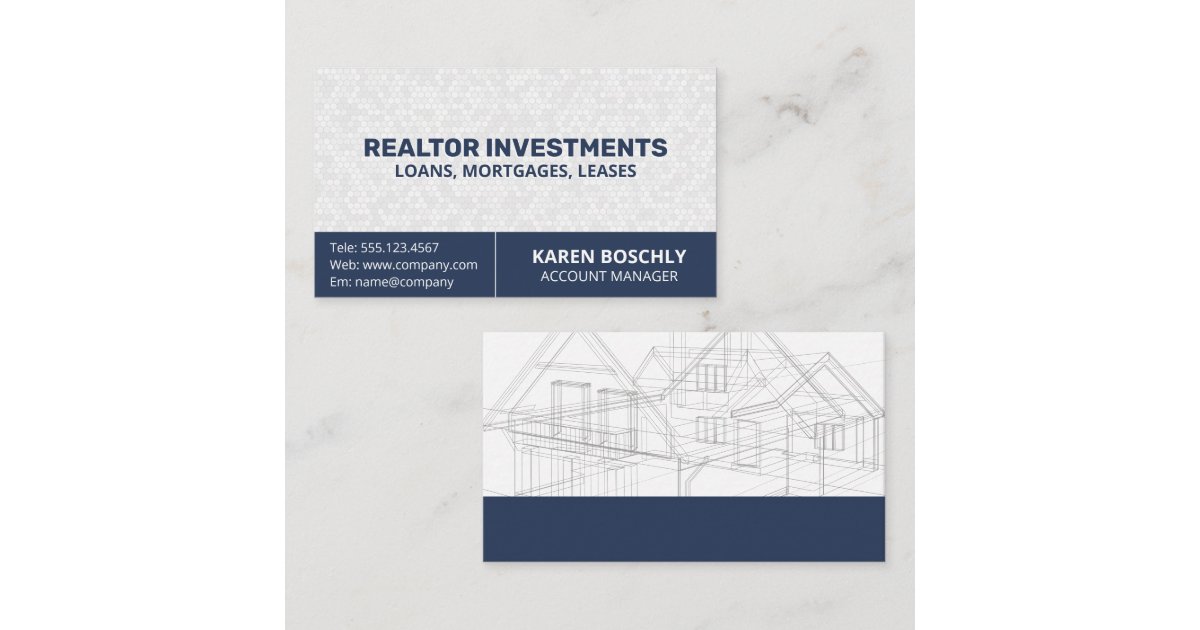 Architect Blueprint | Construction Builders Business Card | Zazzle