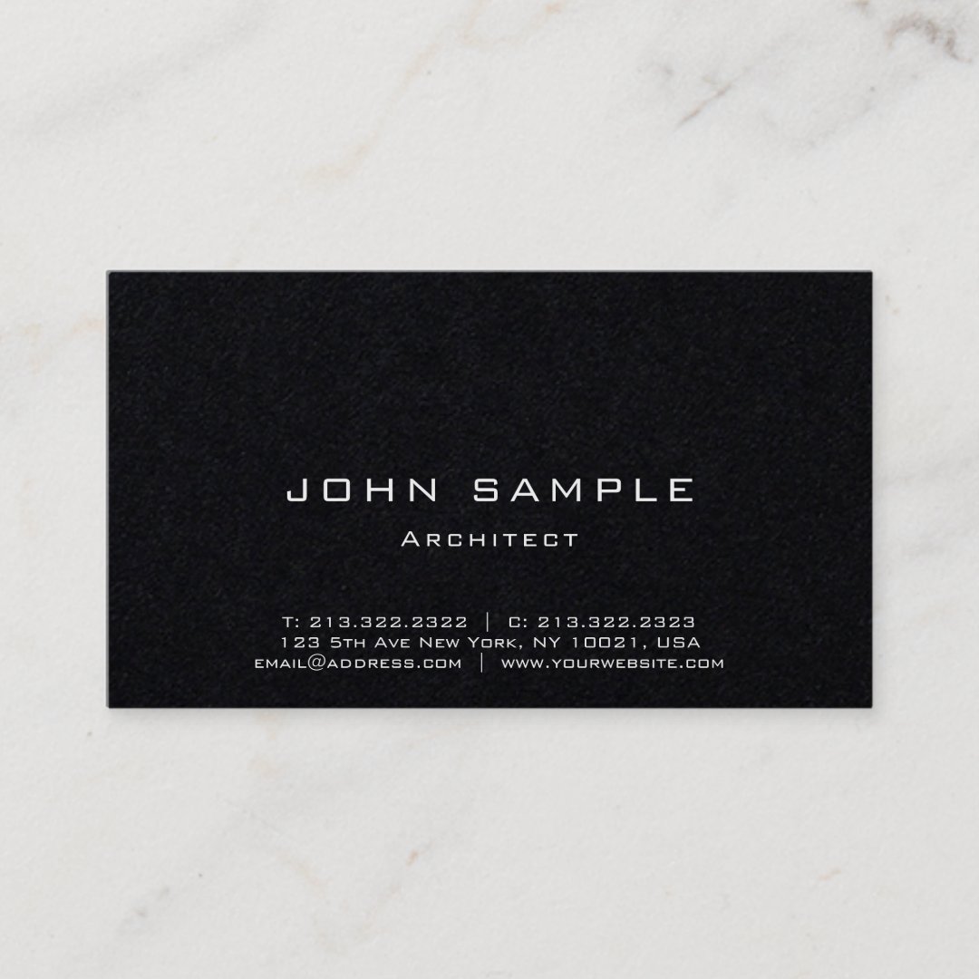 Architect Elegant Professional Black Luxury Business Card | Zazzle
