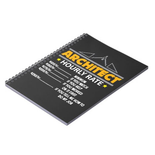 Architect Hourly Rate Funny Handyman Dad Notebook | Zazzle