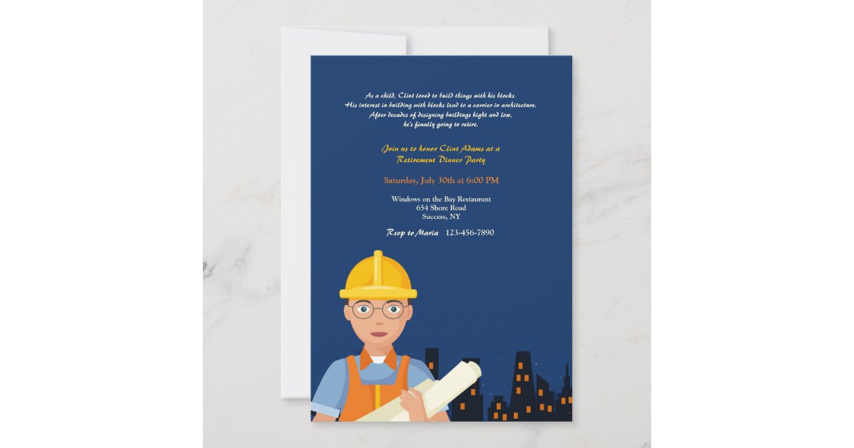 Architect on Site Invitation | Zazzle