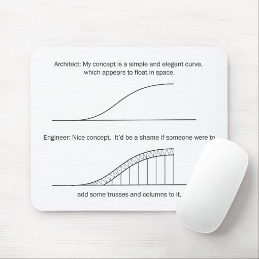 Architect vs Engineer Mouse Pad | Zazzle
