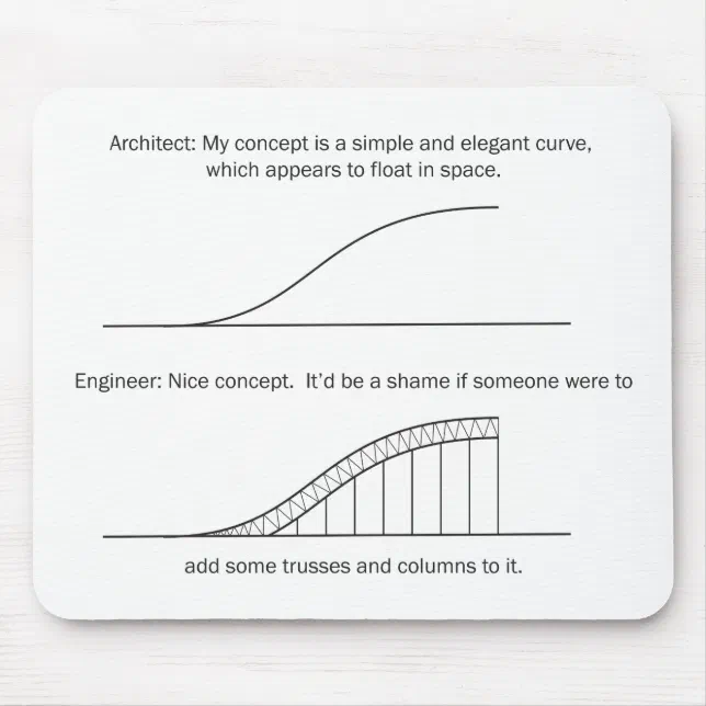 Architect vs Engineer Mouse Pad | Zazzle