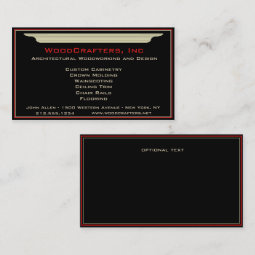 Architectural and Custom Carpentry Business Card | Zazzle