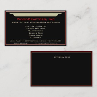 Architectural and Custom Carpentry Business Card | Zazzle