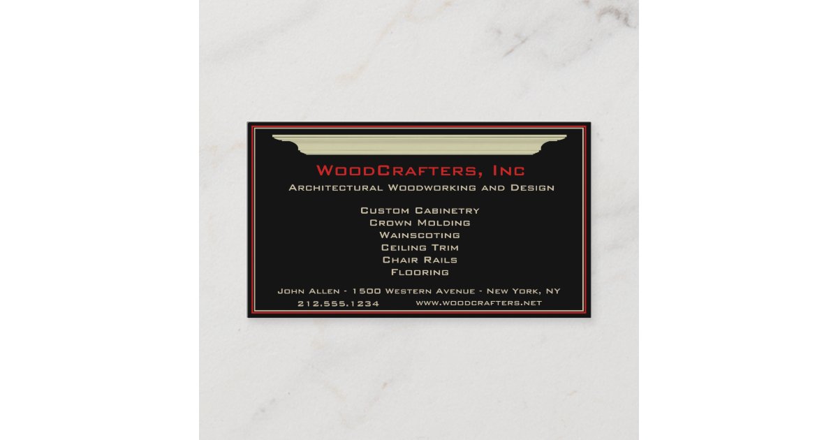 Architectural and Custom Carpentry Business Card | Zazzle