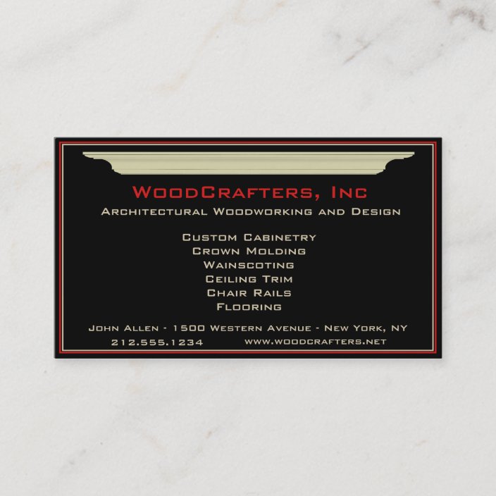 Architectural and Custom Carpentry Business Card | Zazzle.com