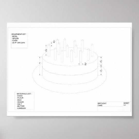 Architectural Birthday Cake Poster | Zazzle.com
