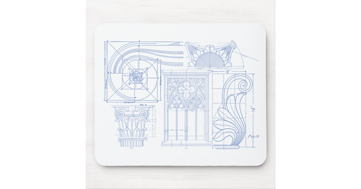 Architectural Blueprints Mouse Pad | Zazzle