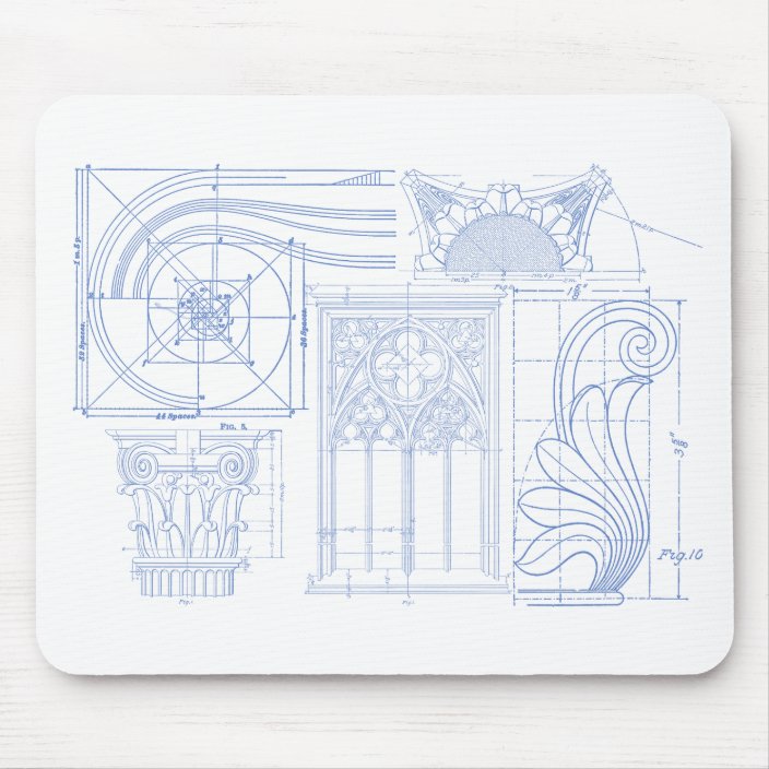 Architectural Blueprints Mouse Pad | Zazzle.com