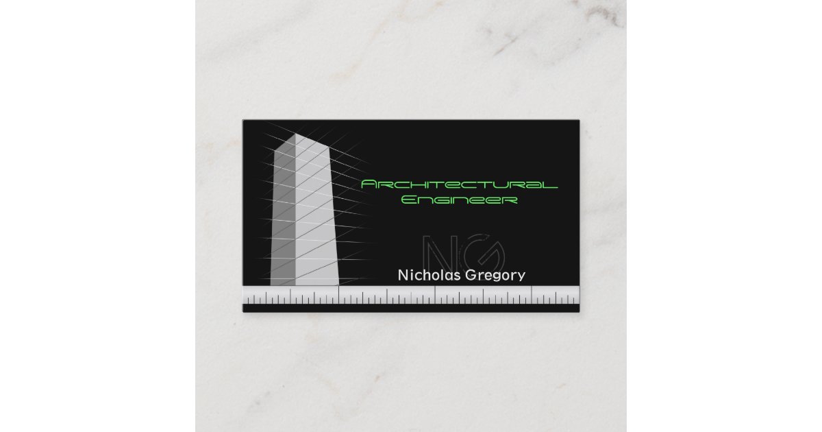 Architectural Engineering Black Business Cards | Zazzle