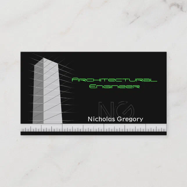 Architectural Engineering Black Business Cards | Zazzle