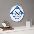 Architectural Reference Symbol Wall Clock (blue) | Zazzle