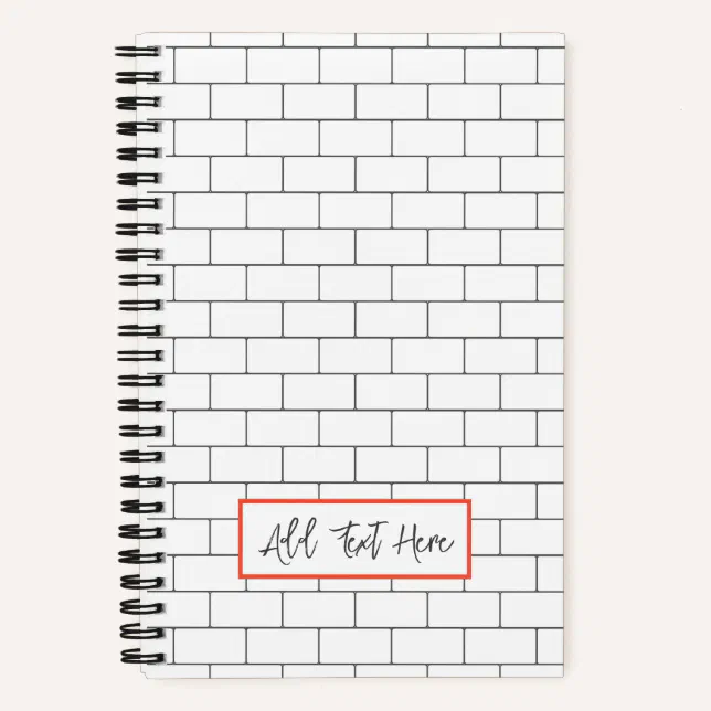 Architectural Subway Tile Modern Classic Designer Notebook | Zazzle