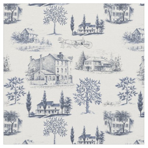 Architectural Toile Fabric | Zazzle