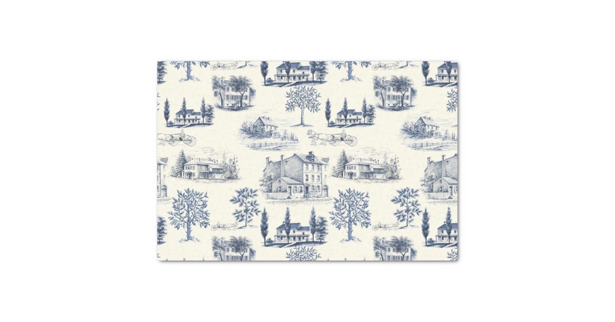 Architectural Toile Tissue Paper | Zazzle