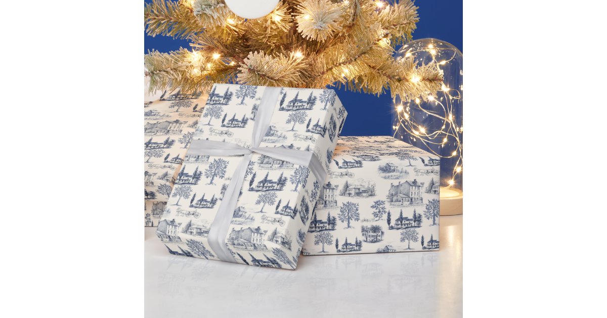 Architectural Toile Wrapping Paper | Zazzle