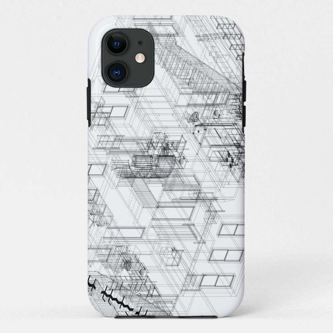 Architectural wire frame Iphone case | Zazzle