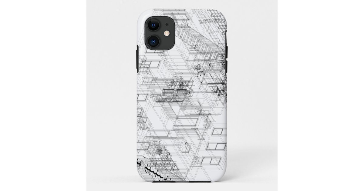Architectural wire frame Iphone case | Zazzle