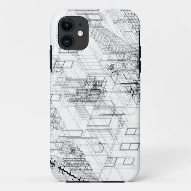 Architectural wire frame Iphone case | Zazzle