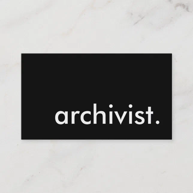 archivist. business card | Zazzle