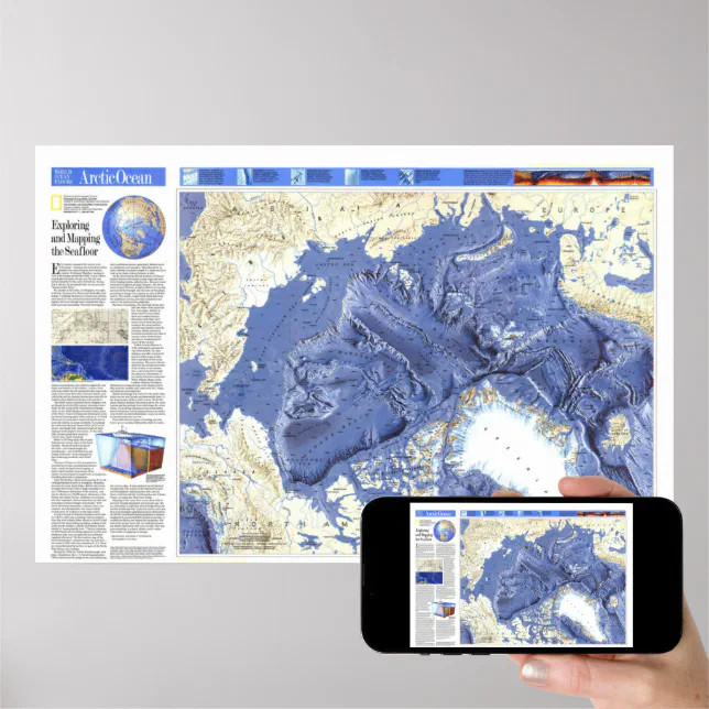 " Arctic: 1990/today - Detailed Ocean Floor map... Poster | Zazzle